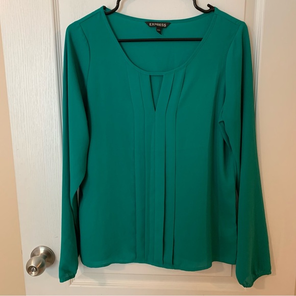Express | Tops | Express Pleated Long Sleeve Work Blouse | Poshmark
